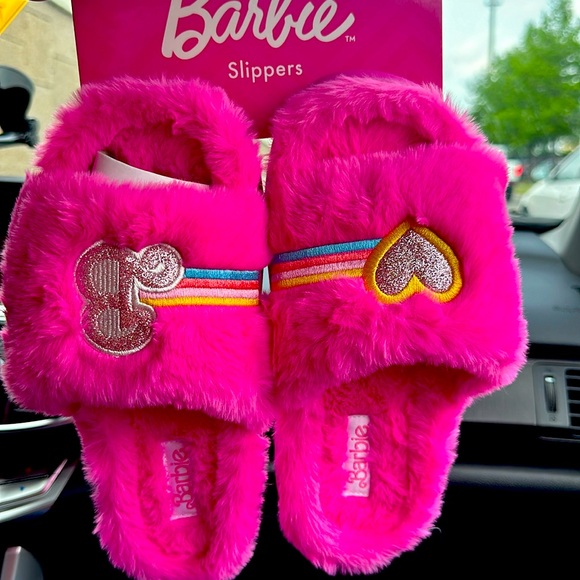 Barbie | Shoes | Super Cute Furry Barbie Slippers Nwt | Poshmark